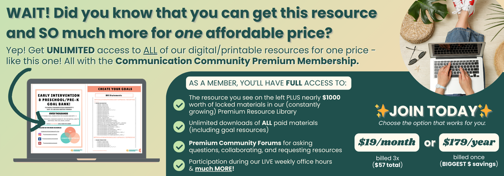 How to Write Early Intervention Goals for Speech Therapy [goal bank ...