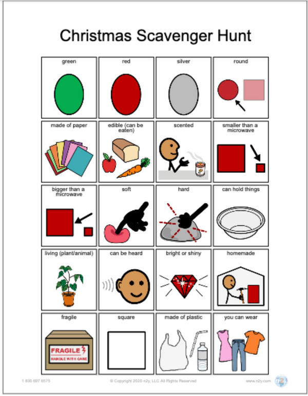 FREE Christmas Scavenger Hunt (For Speech Therapy and Home Activities)