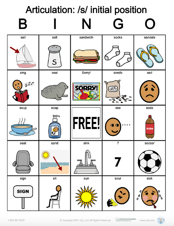 S Articulation Bundle BINGO (Initial, Medial, Final Positions)!