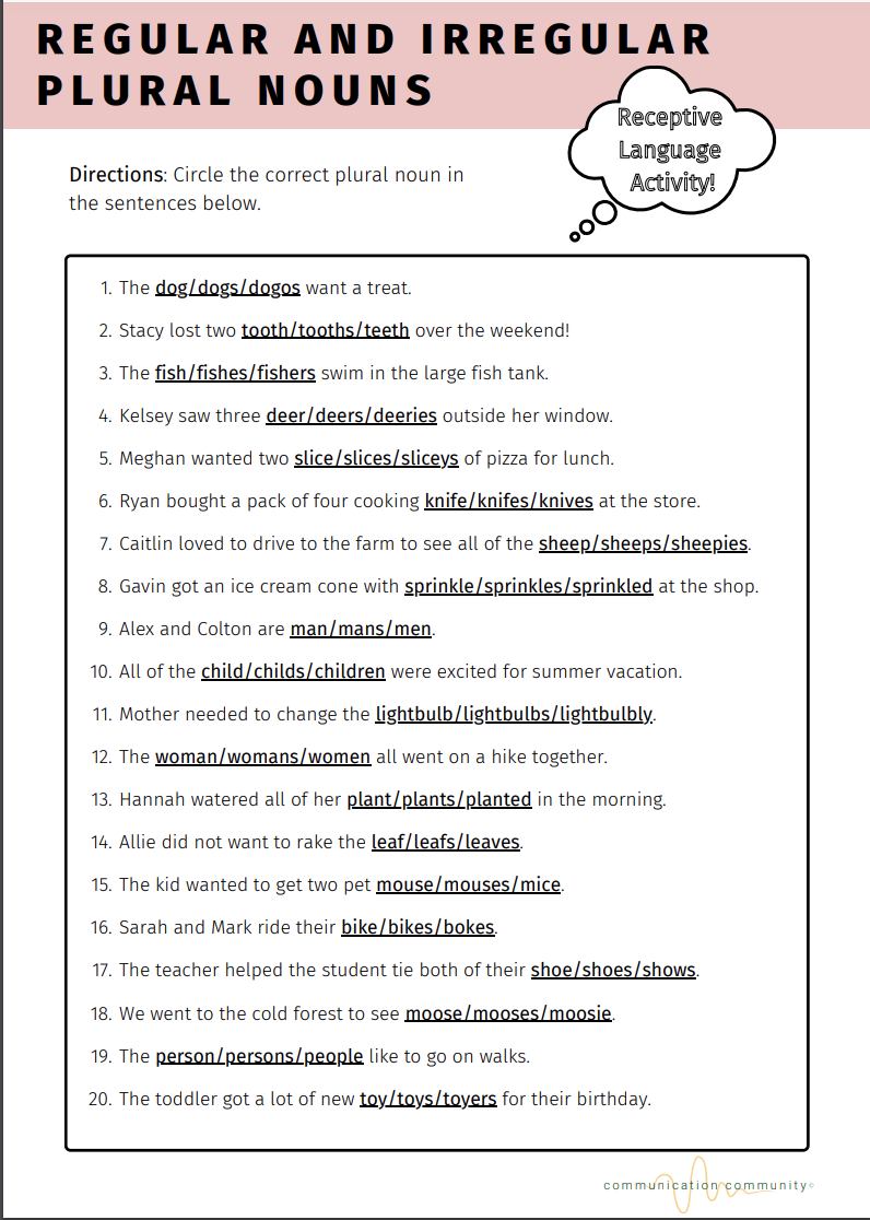 20+ FREE Speech Therapy Worksheets and Printables